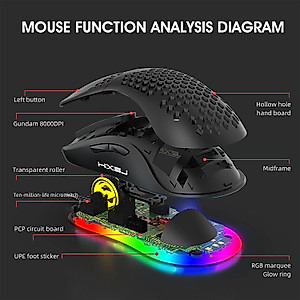 XINMENG Wired Gaming Keyboard and Mouse Combo, Compact 82 Keys RGB Blackit Mechanical Keyboard and Adjustable 8000DPI Lightweight Honeycomb Design Mouse, Spill-Resistant for Desktop, Computer, PC