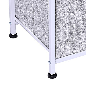 HOMCOM 40" L 5 Drawer Horizontal Storage Cube Dresser Unit Bedroom Organizer Livingroom Shelf Tower with Fabric Bins