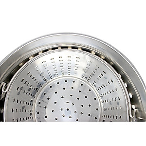 Ballington 13-Gal 16" Stainless Steel Stock Pot w Deep Steamer/Boil Basket & Lid