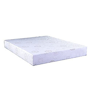 AC Pacific Herbal Fusion Collection Green Tea Infused Polyester Memory Foam Mattress Made in USA, Queen Deluxe, White