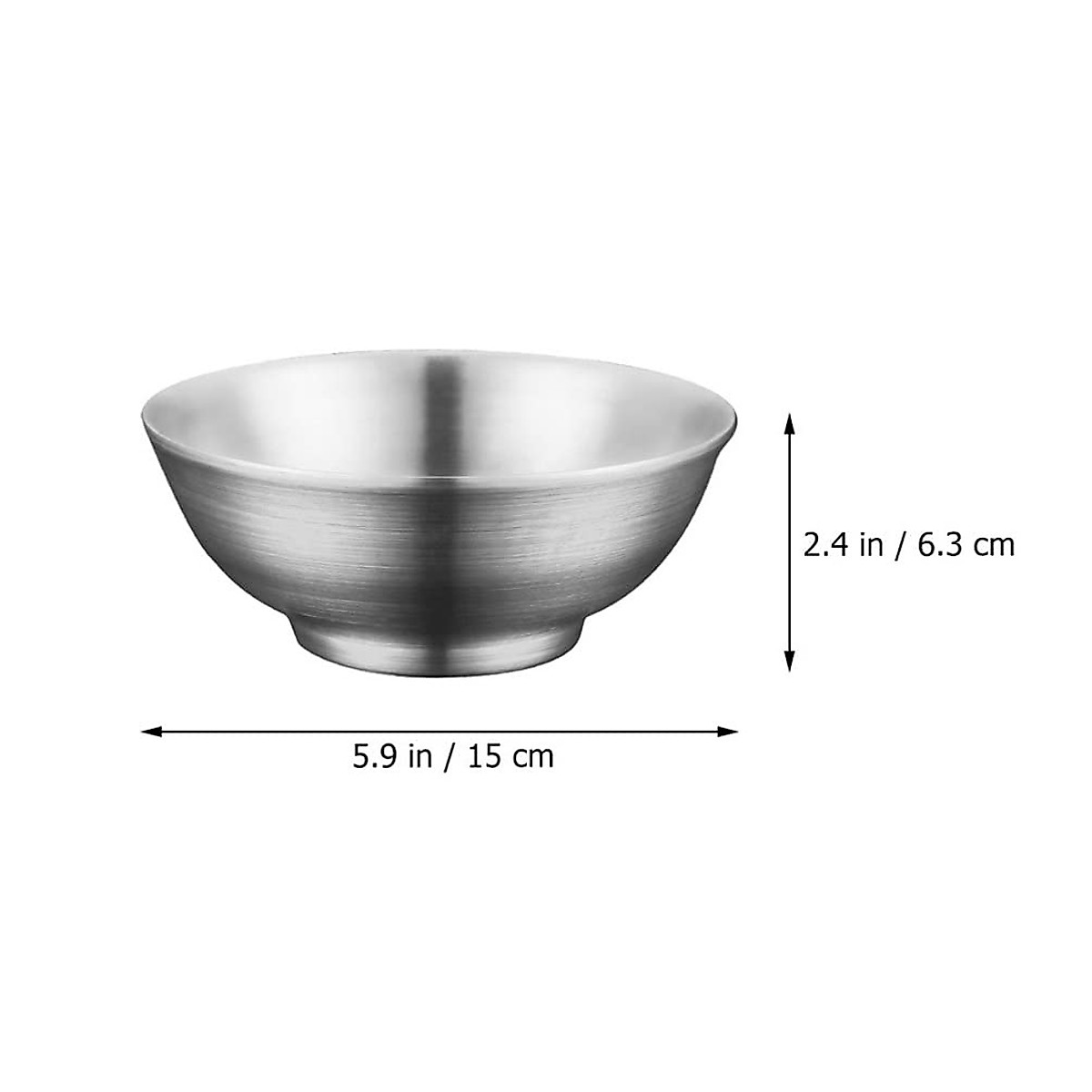 Kichvoe Korean Bowl Soup Bowls Ramen Noodle Bowls Stainless Steel Bowl Korean Bowls Double Walled Serving Bowl for Udon Pho Dessert Cereal Salad 15cm Metal Bowls