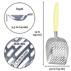 SunGrow Large Cat Litter Scoop, Life Transforming Cat Scooper, Reduces Hand Fatigue, Saves Clear Litter, Makes Scooping Faster and Easier