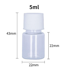Duehut 10PCS 5ml Plastic Bottles Lab Cylindrical Chemical Reagent Bottle Lab Wide Mouth Small Plastic Water Bottles Reagent Bottle Liquid Bottle Solid Powder Bottle for Food Store White
