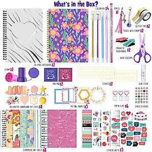 LAOESE 2-Pack DIY Journal Kit - 150+Pcs Gifts for Girls Ages 8 9 10 11 12 Year Old - Birthday Gifts for Girls - Art and Crafts for Kid - Scrapbook Set