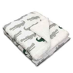 Lush Decor Lush Décor Alligator Sherpa Throw, 60" x 50", Gray/Green