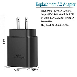 USB-C 2-Pack 25W PD Super Fast Charging Wall Charger for Samsung Galaxy A53/A73/A33/Z Fold4/Flip4/S22/S22 Plus/S21/S21 Ultra/S20/Note20/ Note 20 Ultra/iPhone 14 /iPhone 13/13 Pro/13 Pro Max/iPad Pro