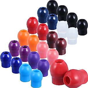 BBTO 36 Pieces Replacement Ear Tips for Stethoscopes, Universal Soft-Sealing Earbuds, 30 Pieces Colored and 6 Pieces Transparent (Rainbow Color)
