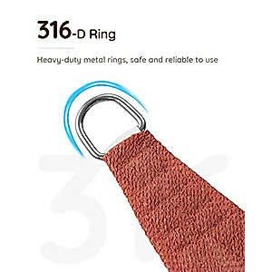 Quictent 24X24FT Large Overzied 185G HDPE Square Sun Shade Sail Canopy 98% UV Block Outdoor Patio Garden with Hardware Kit (24'x24', Terracotta)