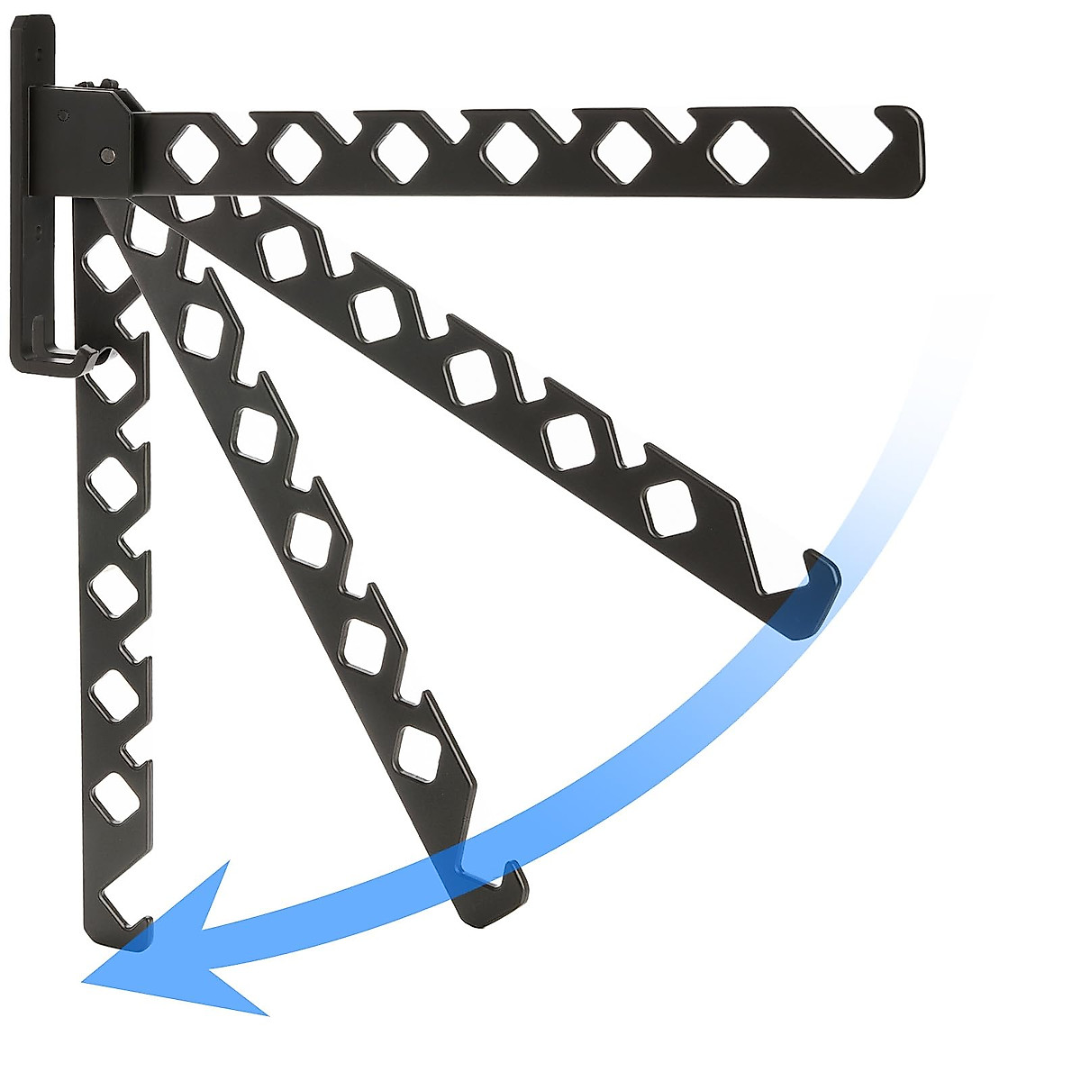 Coloch 2 Pack Wall Mounted Clothing Drying Rack, Metal Coat Drying Hanger Foldable Clothes Organizer Heavy Duty Laundry Hanger Rack for Closet, Bedroom, Indoor&Outdoor Use, Matte Black