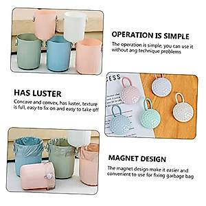 Levemolo 4pcs Bin Band Bathroom Anti-Drop Anti- Buckles Slip Clips Magnetic Can Adjustable Kitchen Grocery Buckle Fixation Blue Rubbish Bag Fasten for Holder Clamp Waste Creative Clip