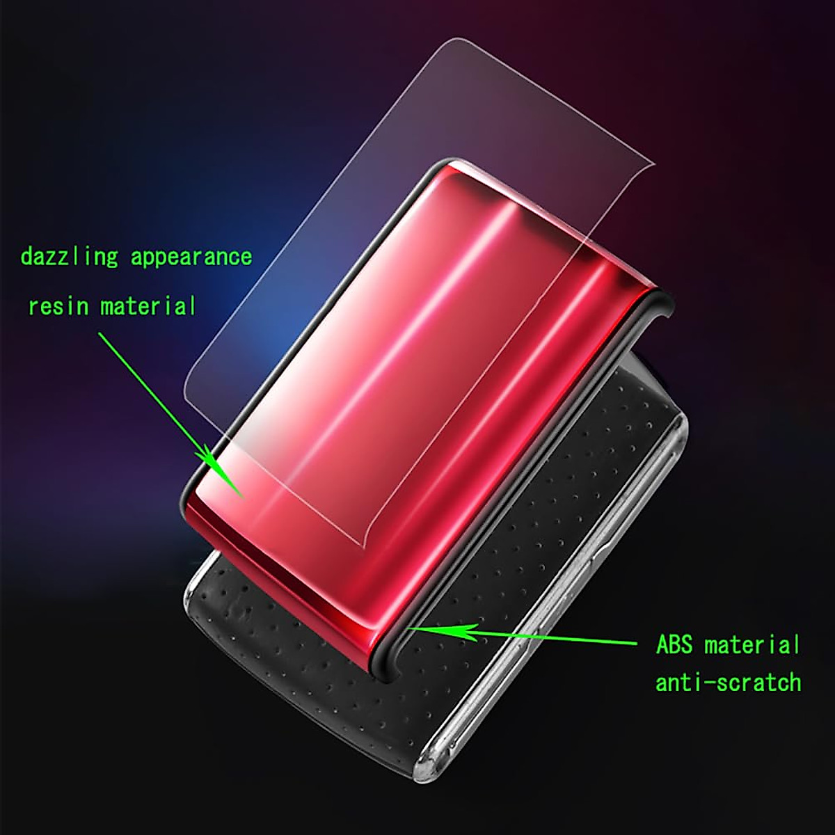 ontto Key Fob Case Dazzling Car Key Protector Fit for Volvo XC90 XC60 XC40 S60 S90 V60 V90 Polestar 1 Polestar 2 Smart Remote Resin Key Cover Key Skin Purple