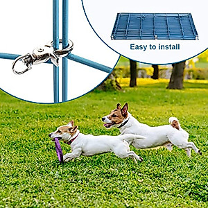 BestPet Dog Playpen Metal Wire Playpen Dog Pen 8 Panel Indoor Outdoor Metal Protable Folding Animal Exercise Dog Fence 24 Inch,Blue