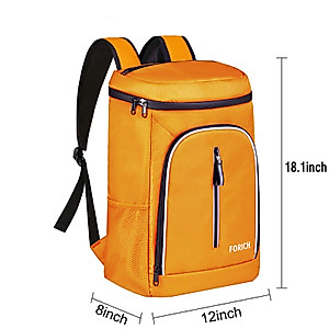 FORICH Soft Cooler Backpack Insulated Waterproof Cooler Bag Leak Proof Portable Small Backpacks to Work Lunch Travel Beach Camping Hiking Picnic Fishing Beer for Men Women (Orange)