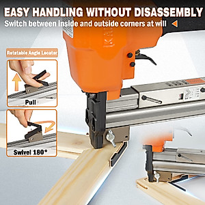 KAMSIN #V1015 30 Gauge Pneumatic Picture Frame Nailer, 13/32”(10.3mm) Crown V Nailer, 5/16'' to 19/32'' (7-15mm) Leg Length V-nails Tacker V Nails Gun For Picture Frames