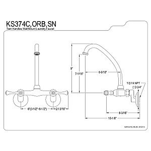 Kingston Brass KS374C Kingston Laundry Faucet, Polished Chrome