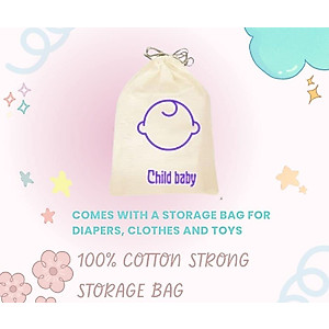 Changing Basket - Extra Large in Size - Cotton Rope Changing Table Topper Storage Basket, Thick Foam Pad with Removable Cotton Cover - Storage Bag - Portable Changing Pad