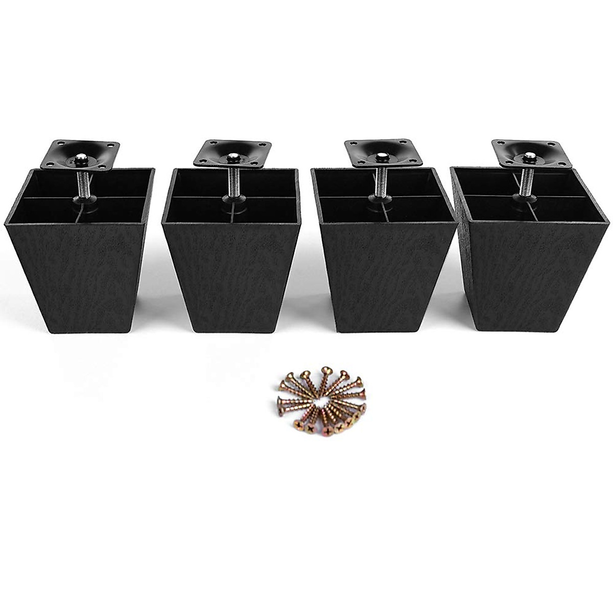 MEETWARM 4 inch Sofa Legs Square Tapered Plastic Couch Legs Replacement Furniture Legs for Armchair Nightstand Dresser TV Stand and Chest of Drawers, Set of 4