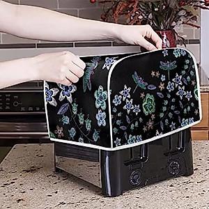 Yiekeluo White Daisy Toaster Cover Rainbow Leopard Print 2 Slice Bread Toaster Oven Dustproof Cover,Washable & Waterproof