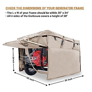 Rain Shelter Enclosure for Portable Generator Tent Running Cover to Run in Rain Storm Snow Sun Heavy Duty Generator Shed for 3500w-12000w Generators