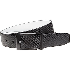 Nike Men's Standard Carbon Fiber-Texture Reversible Belt, Black/White, 36