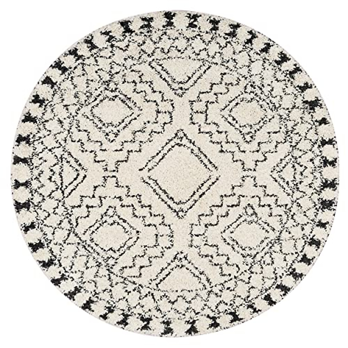 nuLOOM Vasiliki Moroccan Tribal Shag Area Rug, 5' x 8' Oval, Off White