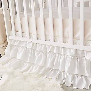 Brandream Luxury Diamond Nursery 6-Piece Baby Crib Bedding Set - White