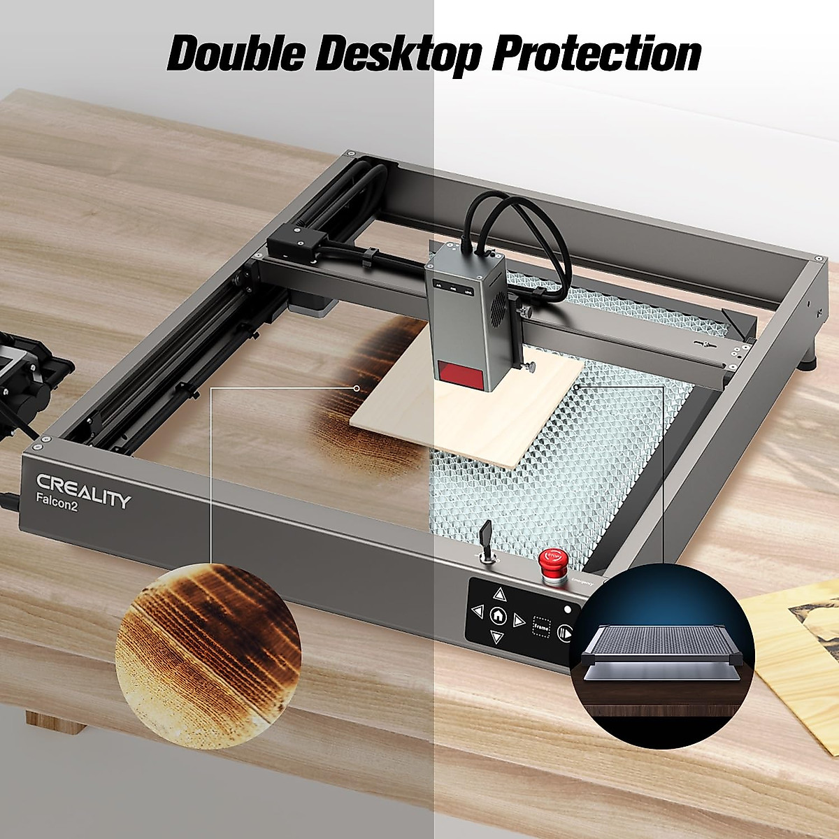 Creality Honeycomb Working Table, Soulmate for Falcon/Falcon2 and Most Laser Engraver and Cutter Machine, Honeycomb Working Panel for Fast Heat Dissipation and Desktop-Protecting,19.68"x 19.68"x 0.87"