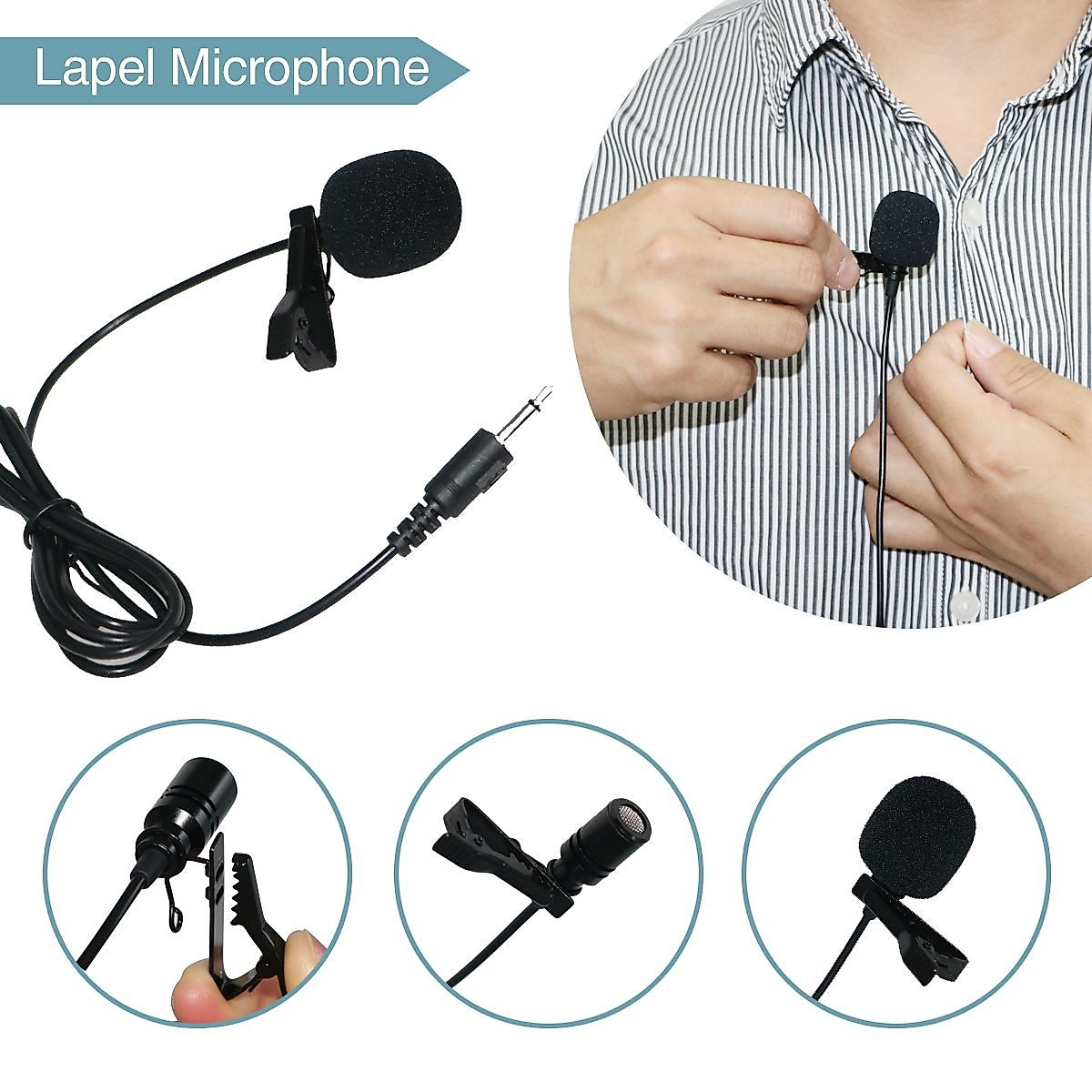 WinBridge Portable Collar Clip Microphone 3.5mm Audio Compatible with All WinBridge Voice Amplifiers S6