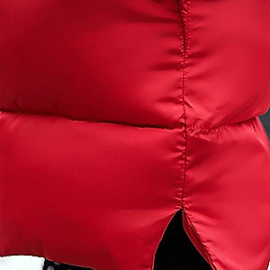 Puffer Coat, Women'S Jacket Fashion Winter Slim Thickening Warm Cotton Jacket Coat Womens Long With Hood Heated Jackets Insulated Snow, Coat For Women Black, Coats Jacket (4XL, Red)