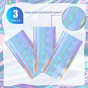 3 Pack Iridescence Plastic Tablecloths Shiny Disposable Laser Table Covers 54 x 108 Inch Sparkle Holographic Foil Tablecloth Iridescent Bridal Wedding Christmas Birthday Party Decoration (3, Laser)
