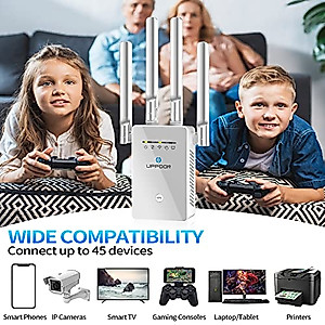 WiFi Extender, Wi Fi Extenders Signal Booster for Home Cover up to 8000 sq.ft & 35 Devices, Wireless Internet Signal Amplifier with Ethernet Port, Wi-Fi Repeater Easy Setup.