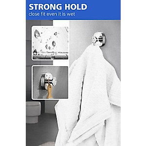 4 Pcs Suction Cup Hooks for Shower, No Drill Suction Cup Towel Hook Shower Hooks for Inside Shower, Stainless Steel Shower Hooks for Towel, Bathrobe and Loofah, 11.02 Lbs Towel Hooks