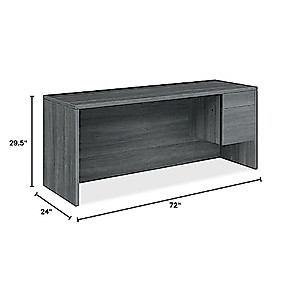 HON 10500 Series Right Credenza, Sterling Ash