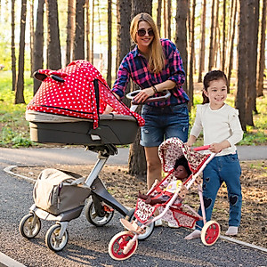 Baby Doll Stroller for Dolls | Play Toy Doll Stroller for Toddlers 3 Year Old Girls Gift | Push Pram Baby Stroller for Dolls, Babydoll Stroller Jogger Baby Carriage for Dolls (Quality Floral Print)