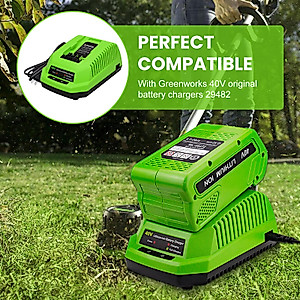 2 Pack 6.0Ah Lithium ion 40 Volt 29472 29462 Battery Replacement for Greenworks 40V Battery Compatible with Greenworks 29252 20202 22262 25312 25322 20642 22272 27062 21242 Cordless Power Tools(Green)