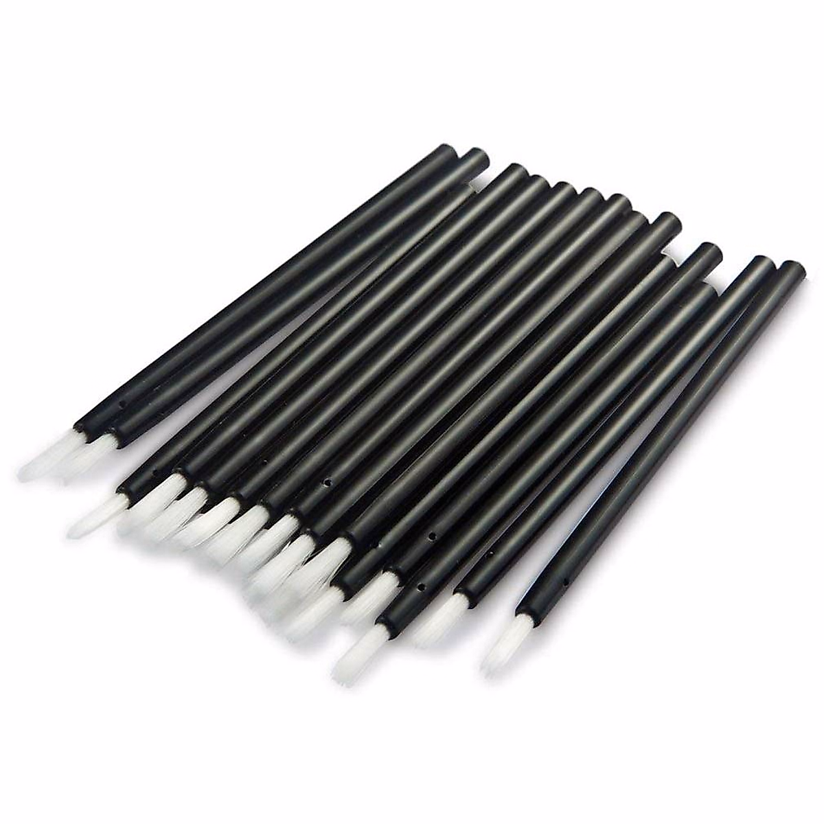 Huachnet Disposable Lipstick Gloss Wands with Soft Brush Head Makeup Kits-Pack of 100 (Black-Nylon Hair Lip Brush)