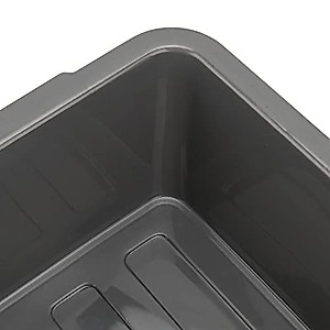 ZOENHOU 4 Pack 13 L Bus Tubs Plastic Bus Box, Gray Tubs Commercial Bus Box, Wash Basin Tote Box for Pantry Washing Dishes, 5 Inch Deep