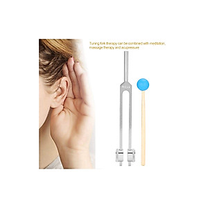 Tuning Fork,Aluminum Alloy 111HZ Frequency Tuning Fork, Yoga Tuning Devices, Yoga Meditation Tuning Energy Fork with Hammer (Silver)