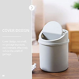 LIFKOME Mini Wastebasket Trash Can: 2pcs Tiny Desktop Waste Garbage Bin with Swing Lid for Home Office Kitchen Vanity Tabletop