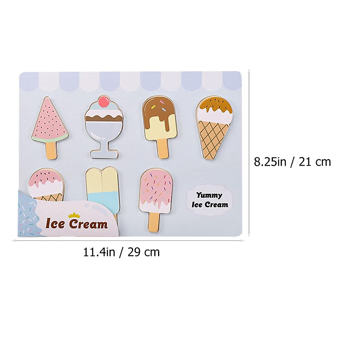 TOYANDONA Ice Cream Puzzles Wooden Educational Preschool Puzzles for Toddlers Kids Boys Girls Children Math Learning Set