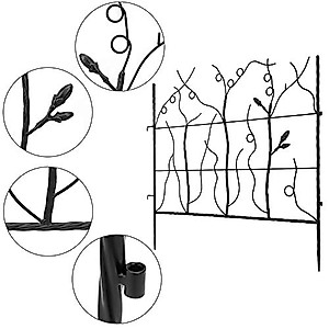 Amagabeli 5 Panels Decorative Garden Fence 11.5ft (L) x 26in (H) Outdoor Rustproof Metal Garden Fencing Border Fence Animal Barrier for Dog Iron Folding Edge Wire for Patio Landscape Flower Bed ET082