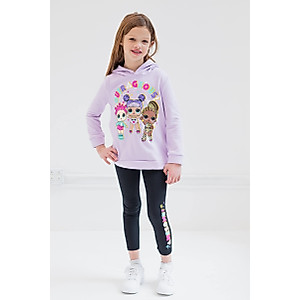 L.O.L. Surprise! Roller Sk8er Daring Diva Fierce Big Girls Pullover Fleece Hoodie and Leggings Outfit Set Purple 14-16