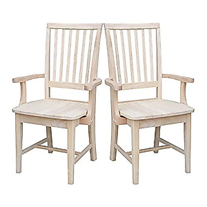 International Concepts Mission Side Chair with Arms, Unfinished