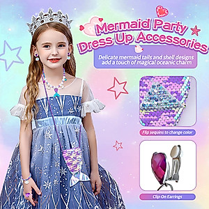 Cherry Tale Mermaid Gifts for Girls Age 5 6 7 8 9 10, Girls Mermaid Birthday Gifts Set with Light Up Star Pillow Diary Plush DIY Water Bottle Kits Christmas Presents Toys