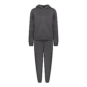 HGps8w Womens Hoodies Tracksuit, Casual Long Sleeve Pullover Sweatshirt with Matching Joggers Sweatpants 2 Piece Workout Sets