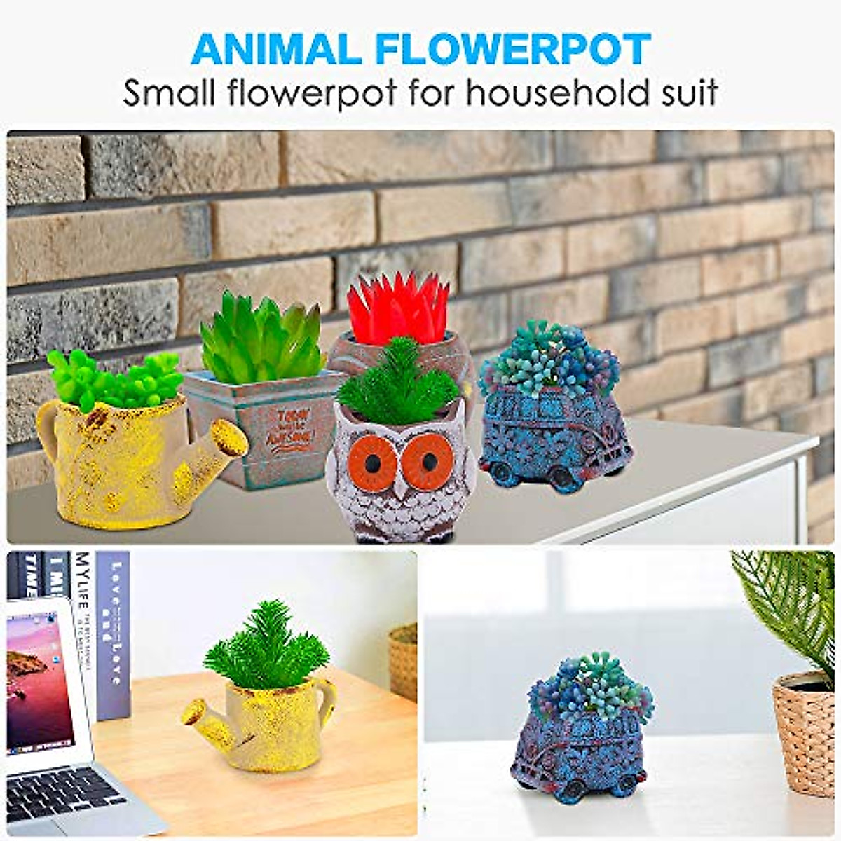 CHENP.HMC Planters Set of 5 Ceramic Succulent Planter Pot with Drainage,Planting Pot Flower Pots,Small Planter Pots for Garden,Cactu,Succulent Pot(Plants Not Included)…