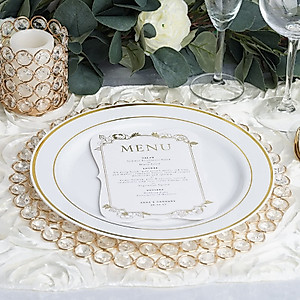 Efavormart 14" Gold Wired Metal Charger Plate With 118 Acrylic Crystal Beads For Weddings Events