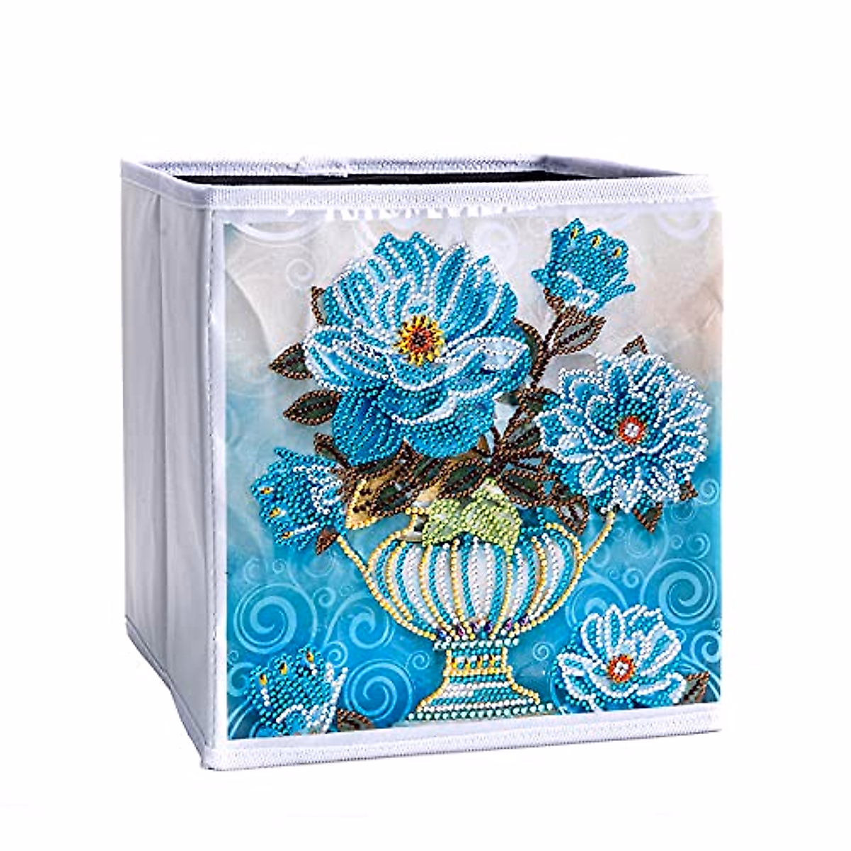 DIY Diamond Painting Storage Cubes Organizer Container Kits, Folding Storage Box with DIY Diamond Painting Art Craft Kits for Desktop Toys Sundries Pantry Closet, Toys, Bedroom Organizer.