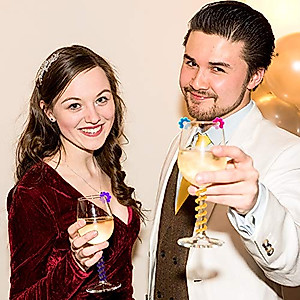 Jolbndcv 30 Pcs Silicone Drink Markers Wine Glass Charms Markers Drink Markers for Champagne Flutes Cocktails Martinis Wine Glass 3 Shape