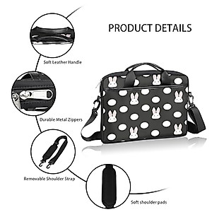 Bunny Dots Laptop Computer Bag Waterproof Shoulder Messenger Bag 13-15 inch Durable Laptop Tote Bag with Shoulder Strap Handle Lightweight Crossbody Briefcase